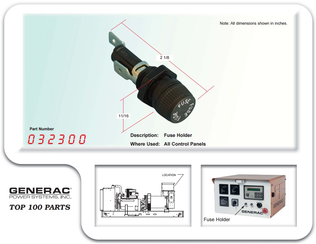 Generac G032300 Fuse Holder, Was 32300 & 032300 [G032300]