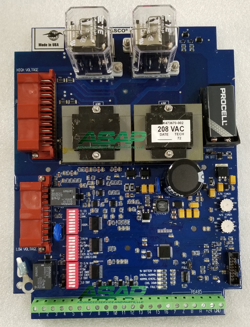 K473670-002 Replacement for ASCO ATS Control Panel, 208V [K473670-002-A]